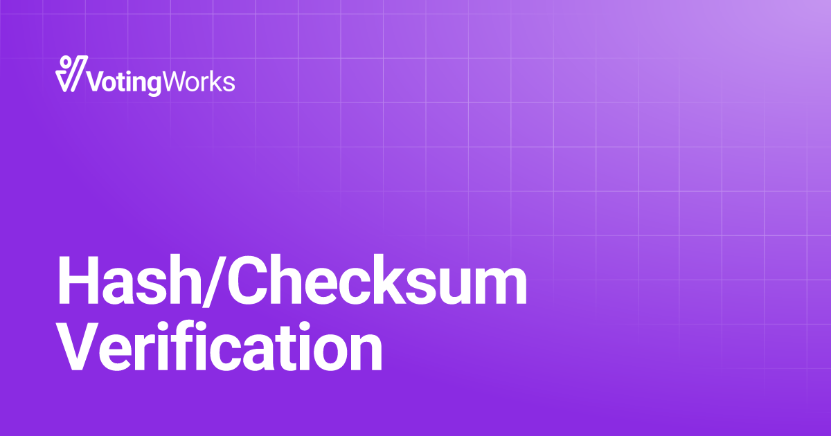 Hash/Checksum Verification | VxSuite TDP - v3.1