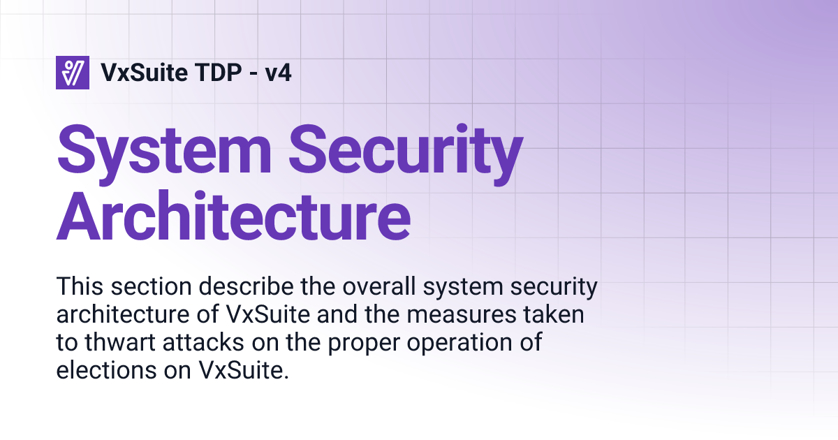 System Security Architecture | VxSuite TDP - v4